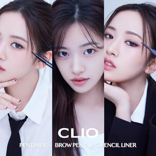 CLIO Sharp So Simple Waterproof Pencil Eye Liner, Micro Precision Tip (2mm), Twist Up, Self-Sharpening, Long Lasting, Smudge-Resistant, High-Intensity Color, Ultra-Smooth (01 Black)