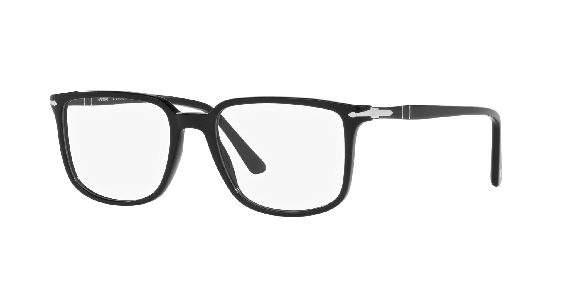 Persol Men's PO3275V Rectangular Prescription Eyewear Frames, Black/Demo Lens, 52 mm