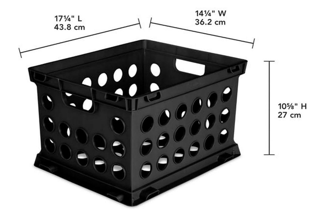 Heavy-duty plastic File Storage boxes, Hanging Rails, Stackable plastic storage bins, Integrated Handles (2 Pack)