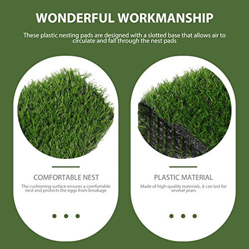 POPETPOP Chicken Nesting Box Pads, Reusable Hens Nest Artificial Grass Rug Carpet for Chicken Duck Coop