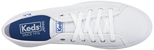 Keds Women's Triple Kick Leather Fashion Sneaker,White,7 M US