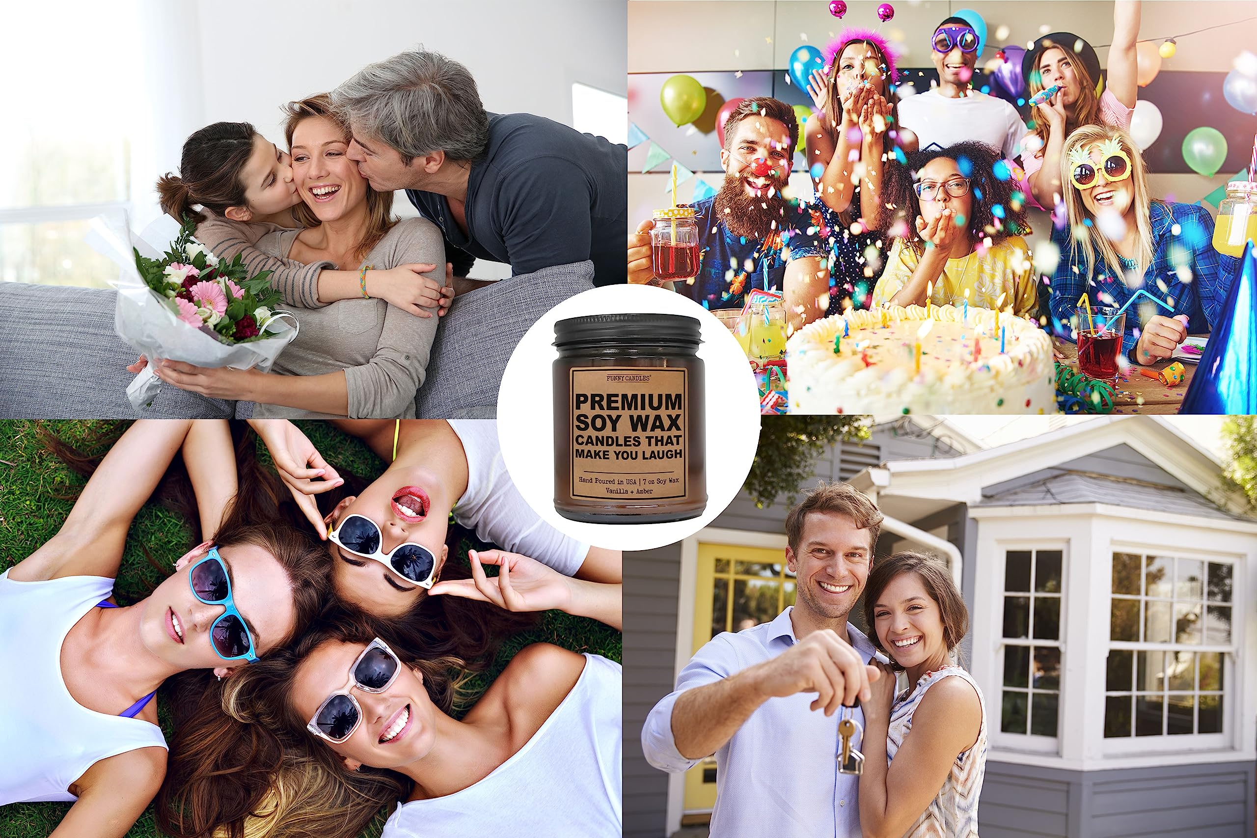 Funny Candles Holy Shit! We're Still Married Anniversary Candle Gift | Vanilla, Amber, Sandalwood Scented Candle for Home | 9oz Amber Jar, 40 Hour Burn Time, Made in The USA