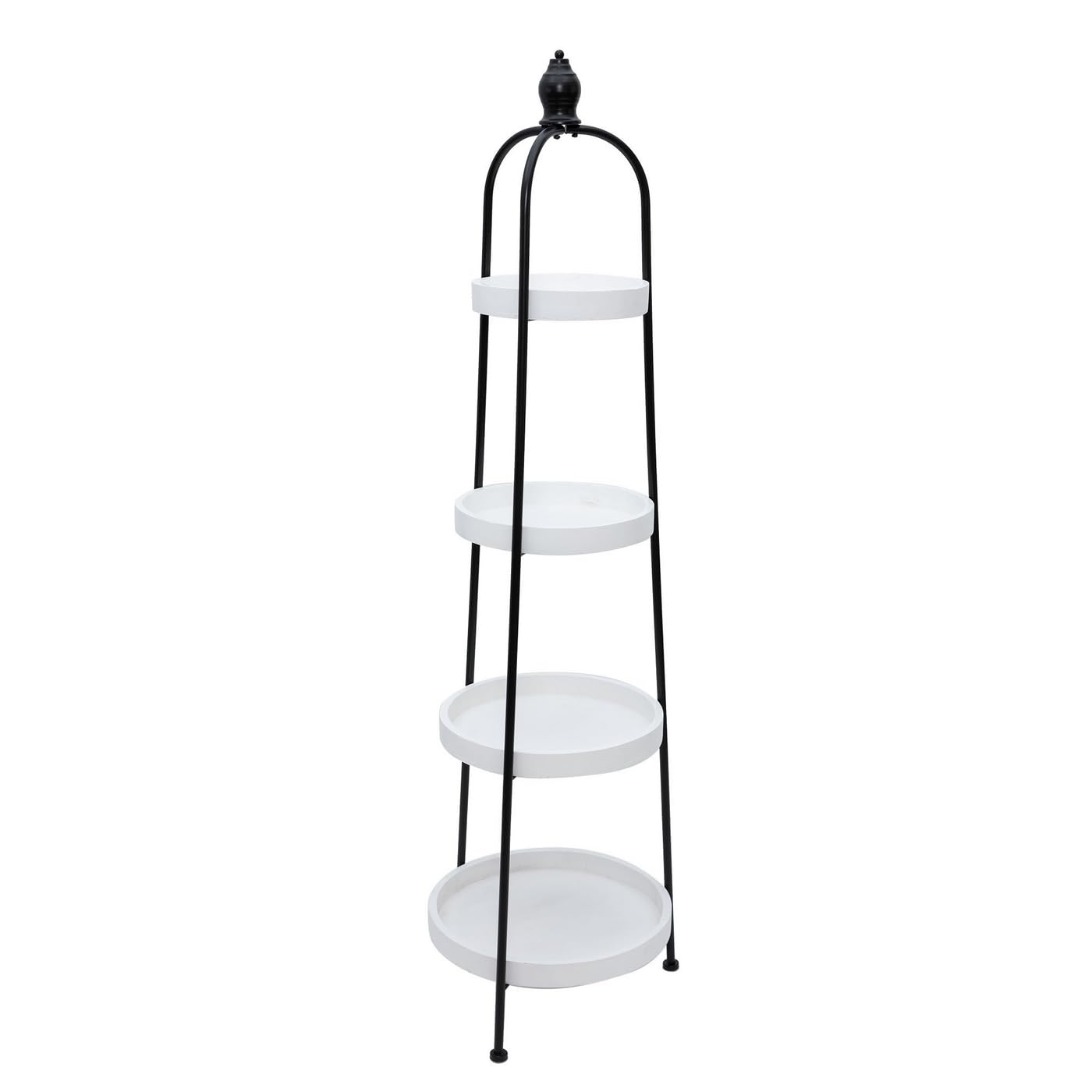 Hobby Lobby Four-Tier Metal and Wood Floor Shelf, 66 x 19 x 19 inches, White and Black