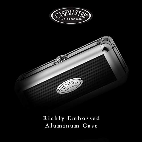 Casemaster Sole Aluminum Slim Profile Dart Case Holds 3 Steel Tip and Soft Tip Darts with Enough Space to Keep Flights in Shape, Features Built-In Pockets for Other Accessories,Black