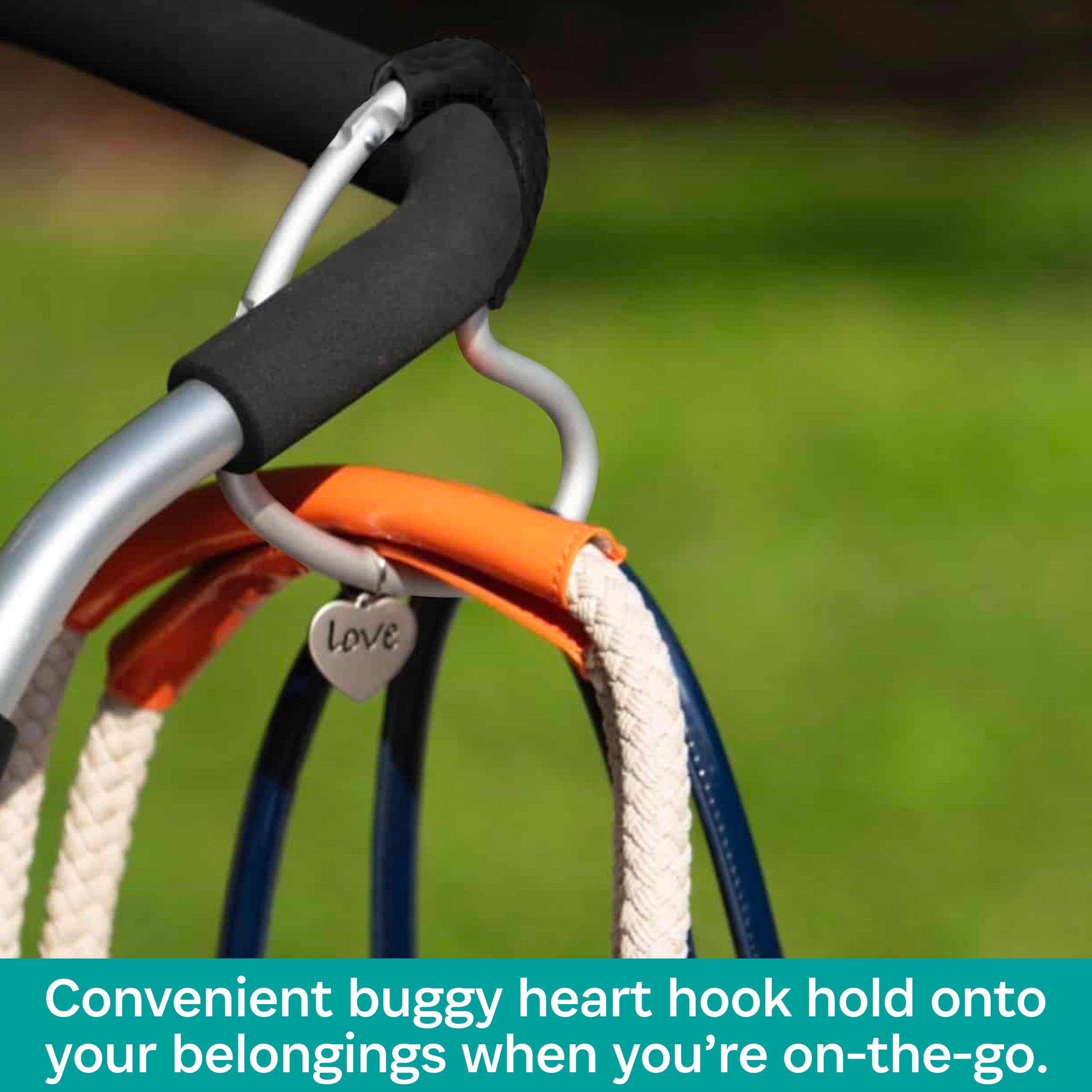 Buggygear - Buggy Star Hook The Perfect Way to Carry Your Baby Diaper Bag - Use The Hook On Your Stroller Handle Bars & Let The Hooks Do The Work - Hook Your Bags, Purse, & Bottles Star, Gold/Navy