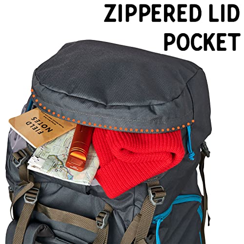 Kelty Asher Day Hiking Pack, 18-85 Liter Capacity, Hiking, Backpacking, Travel Pack, Internal Frame 2023 Model (55L Beluga)