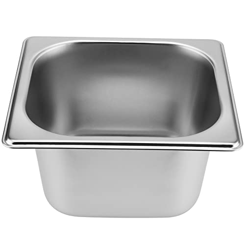 SINJEUN 8 Pack 1/6 Size x 4 Inch Deep Steam Table Pans, Stainless Steel Steam Pan Catering Food Pan for Restaurant, Hotel, Catering, Silver