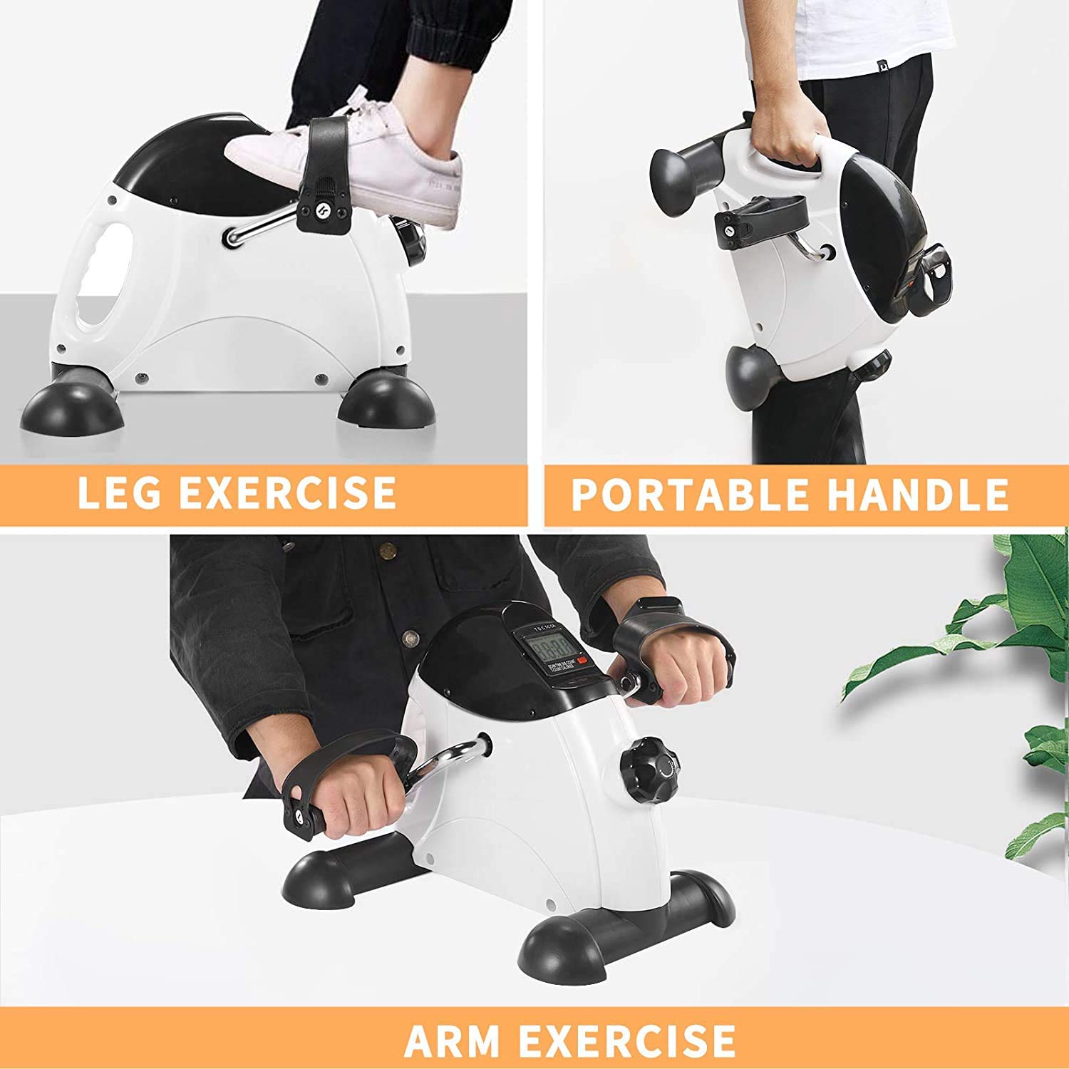 CEWINO Under Desk Bike Pedal Exerciser,Mini Exercise Bike,Portable Foot Peddler Desk Bike for Physical Therapy Leg and Arm Exercisers,Adjustable Sitting Pedal Exerciser for Elderly Men Women