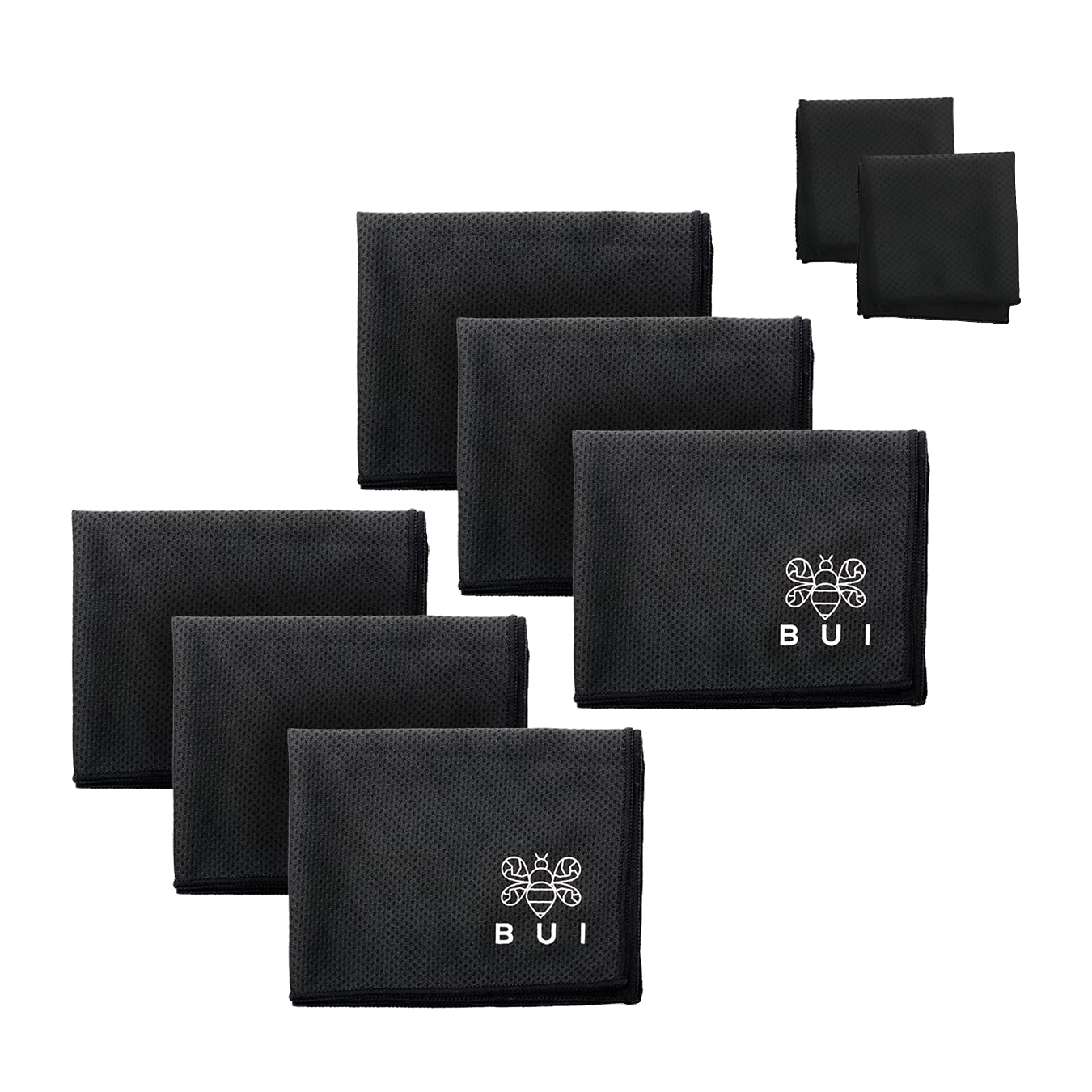 BUI Instrument Spit Catcher - Pack of 6 - Cloth for Brass/Wind Instruments - Ultra-Absorbent and Leakproof - Multilayered Cloth Pad - Absorbs Saliva Quickly - Complete with 2 Cleaning Cloths