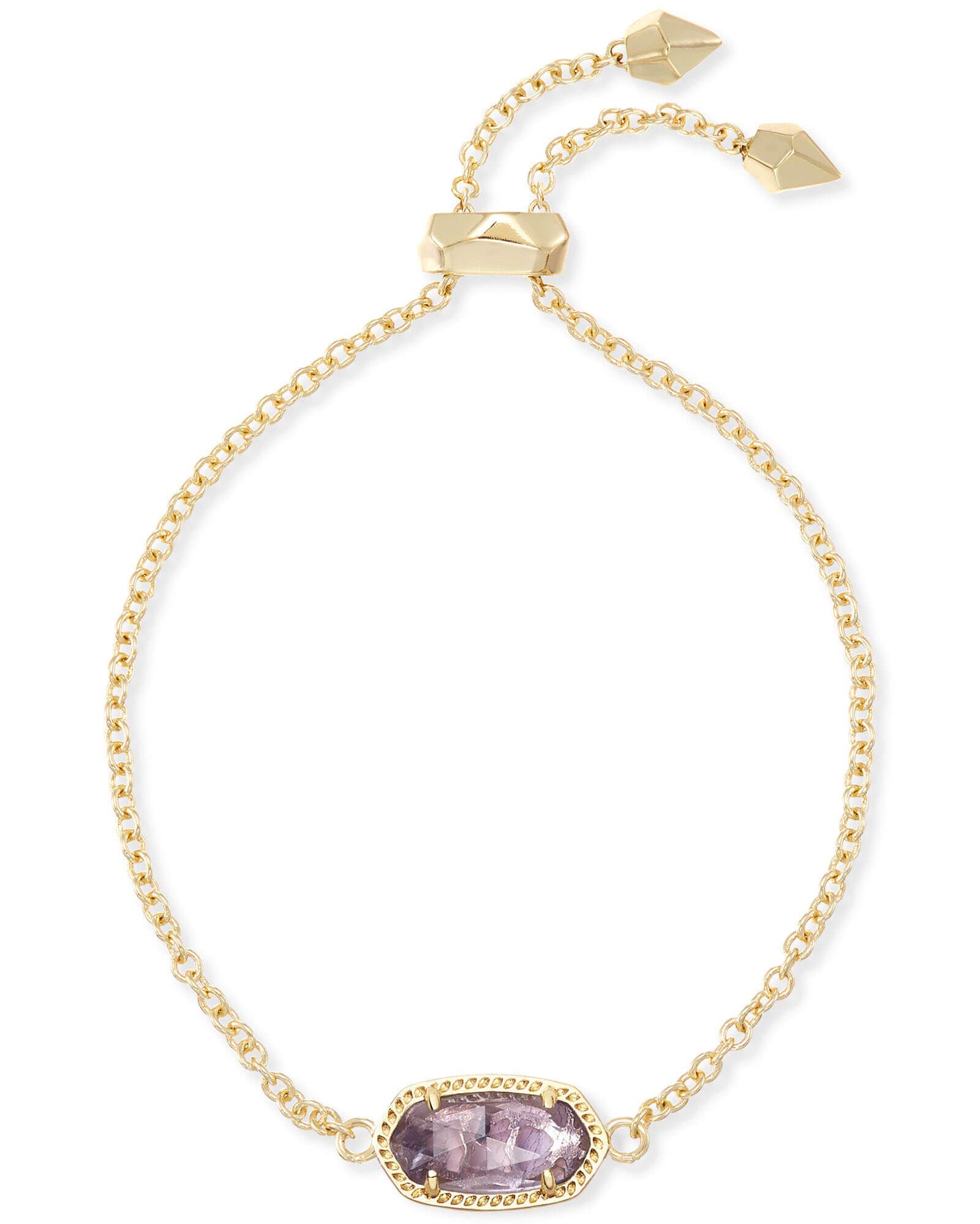 Kendra Scott Elaina Link Chain Bracelet for Women, Dainty Fashion Jewelry, 14k Gold-Plated Brass, Amethyst