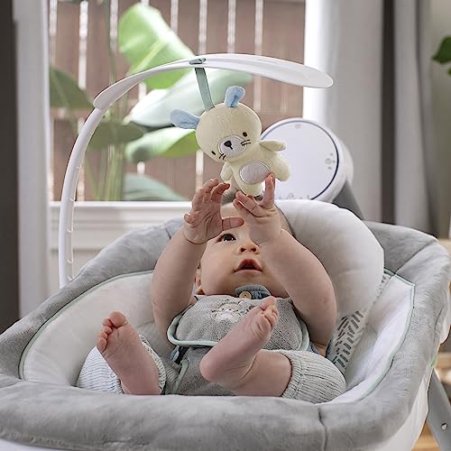Ingenuity Anyway Sway 5-Speed Multi-Direction Portable Foldable Baby Swing & Infant Seat with Vibrations, Nature Sounds, 0-9 Months 6-20 lbs (Spruce)