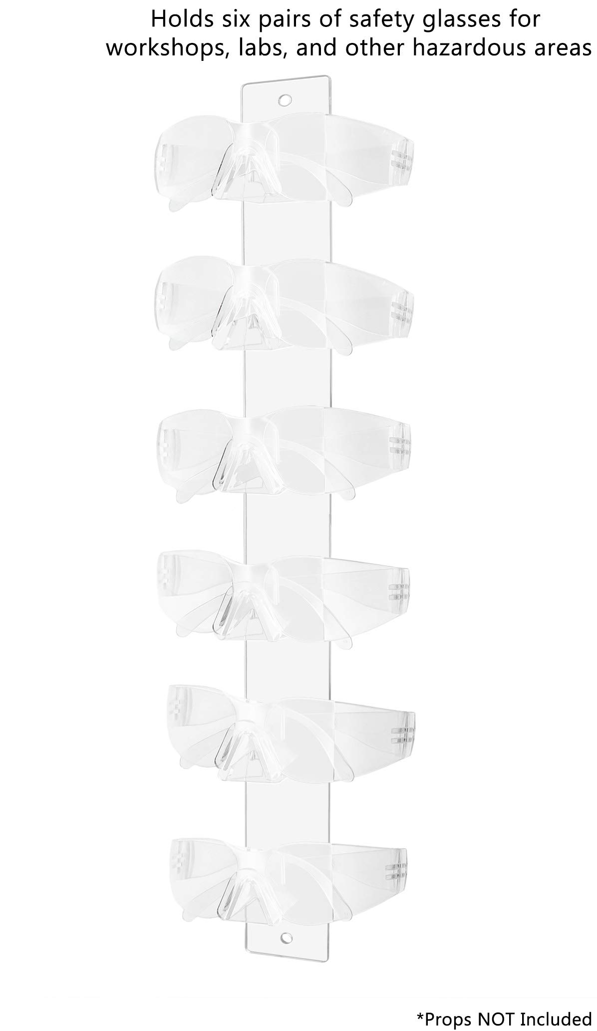 Marketing Holders Sunglasses Holder 6 Pair Wall Mount with Hardware Department Stores Malls Shopping Centers Convenient Clear Acrylic Organizer