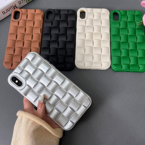 Ginkgonut Compatible with iPhone X/XS Case for Women/Girls, Cute 3D Laid Desgin Soft Silicone Shockproof Raised Bumper Corners Case for iPhone X/XS(Silver)