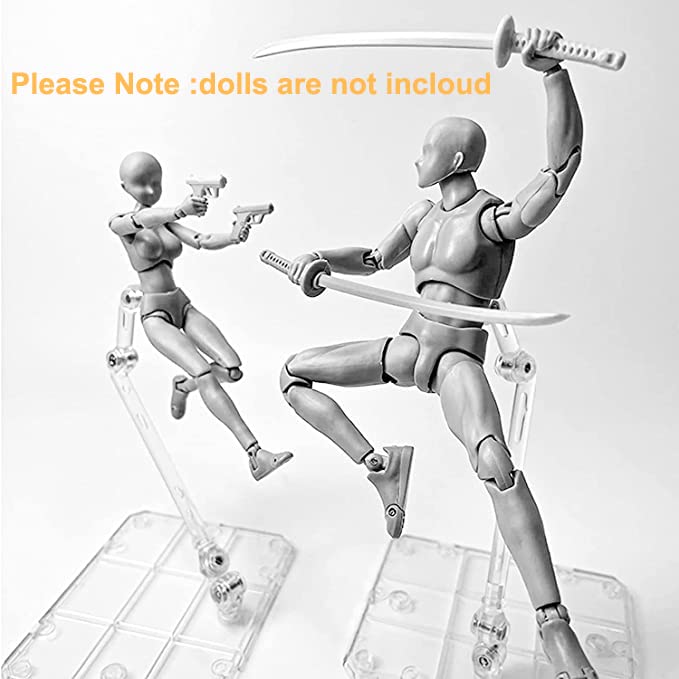 CUYUFIA 10 PCS Action Figure Stand, Assembly Action Figure Display Holder Base Doll Model Support Stand Compatible with 6" HG/RG/SD/SHE Gundam 1/144 Toy with Screwdriver