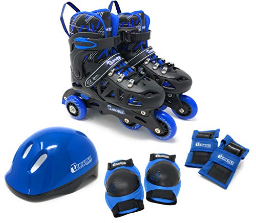 Chicago Skates Inline Training Skate Combo Set - Blue, Boys - Small Sizes J10-J13