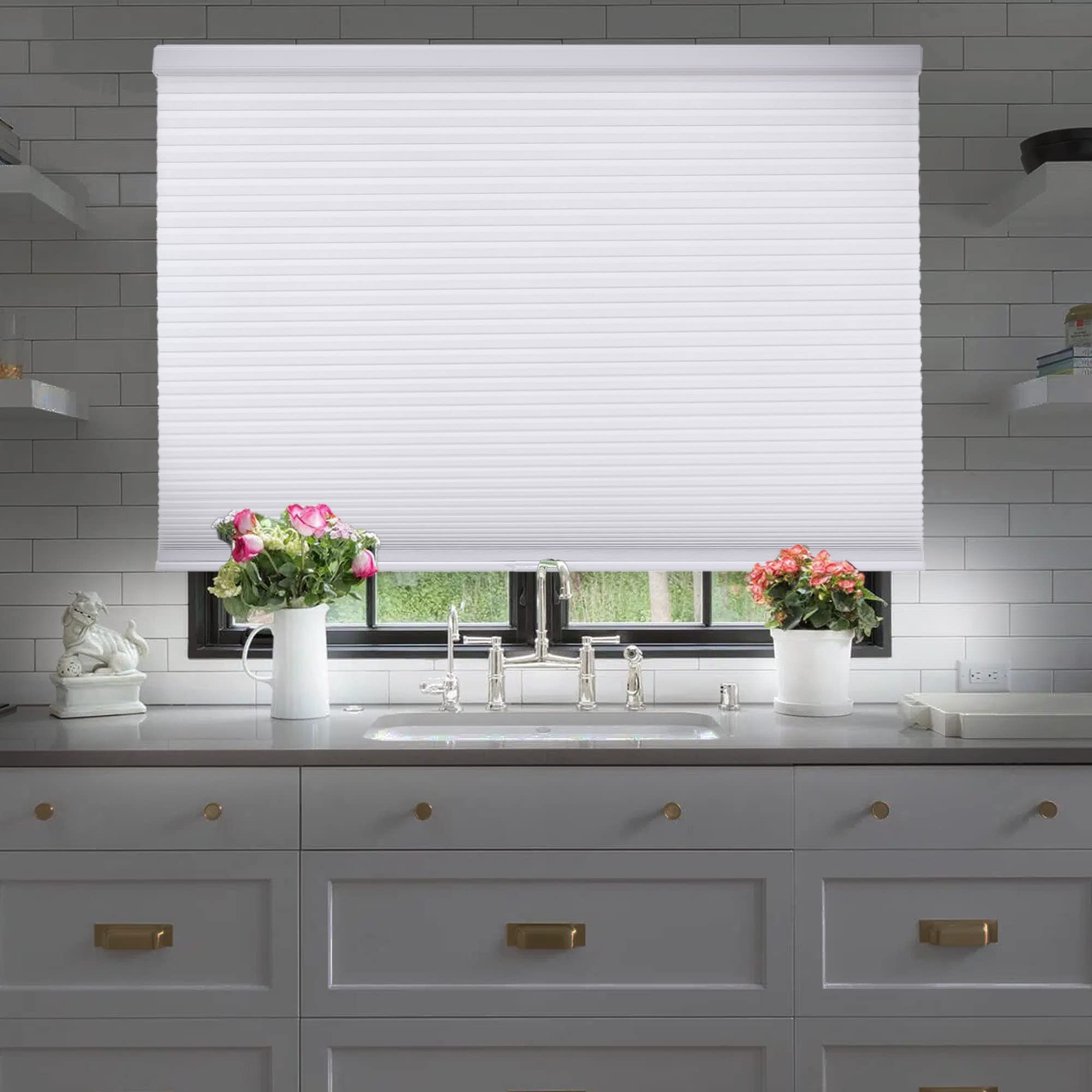 Chicology Cordless Cellular Shades, Blackout Window Blind, Evening Mist (Blackout) - 38"W X 48"H