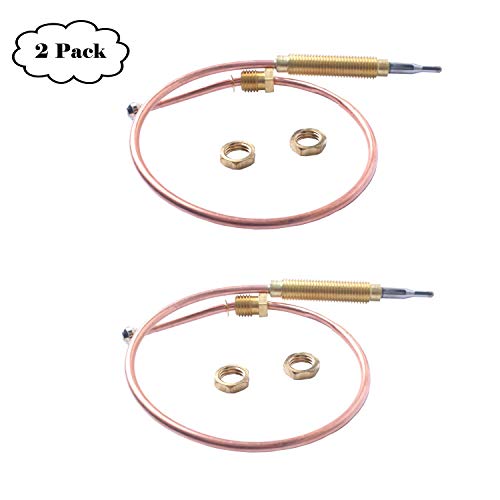 F273117 Thermocouple for Compatible with Mr Heater F273100, F27310, MH12, MH12C, Replacement Thermocouple Heater Made by Copper Construction Milled Brass Fittings 12-1/2" Length (2 Pack)