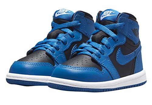 Jordan Baby Boy's Jordan 1 Retro High OG (Infant/Toddler) Dark Marina Blue/Black/White 4 Toddler M