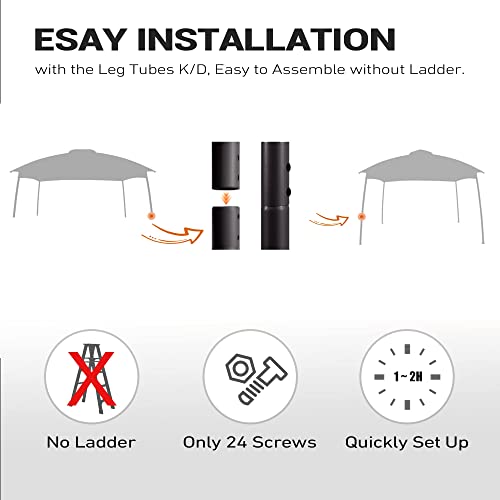 FAB BASED 10x10 Gazebo for Patio, Double Vent Canopy Gazebo with Privacy Netting Screen, Outdoor Heavy Duty Steel Waterproof and Portable Gazebo for Deck Backyard Lawn and Garden (Khaki)