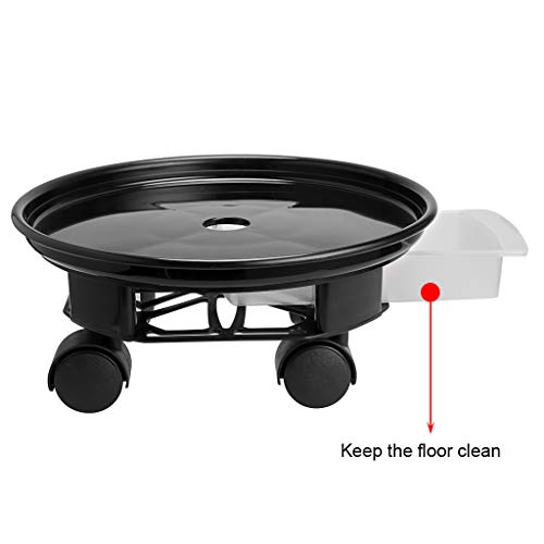 Skelang 13” Plant Caddy Plant Saucer Pot with Moving Water Drawer, Movable Planter Dolly, Plant Stand Pallet for Heavy Planter, Loading Capacity 100 Lbs
