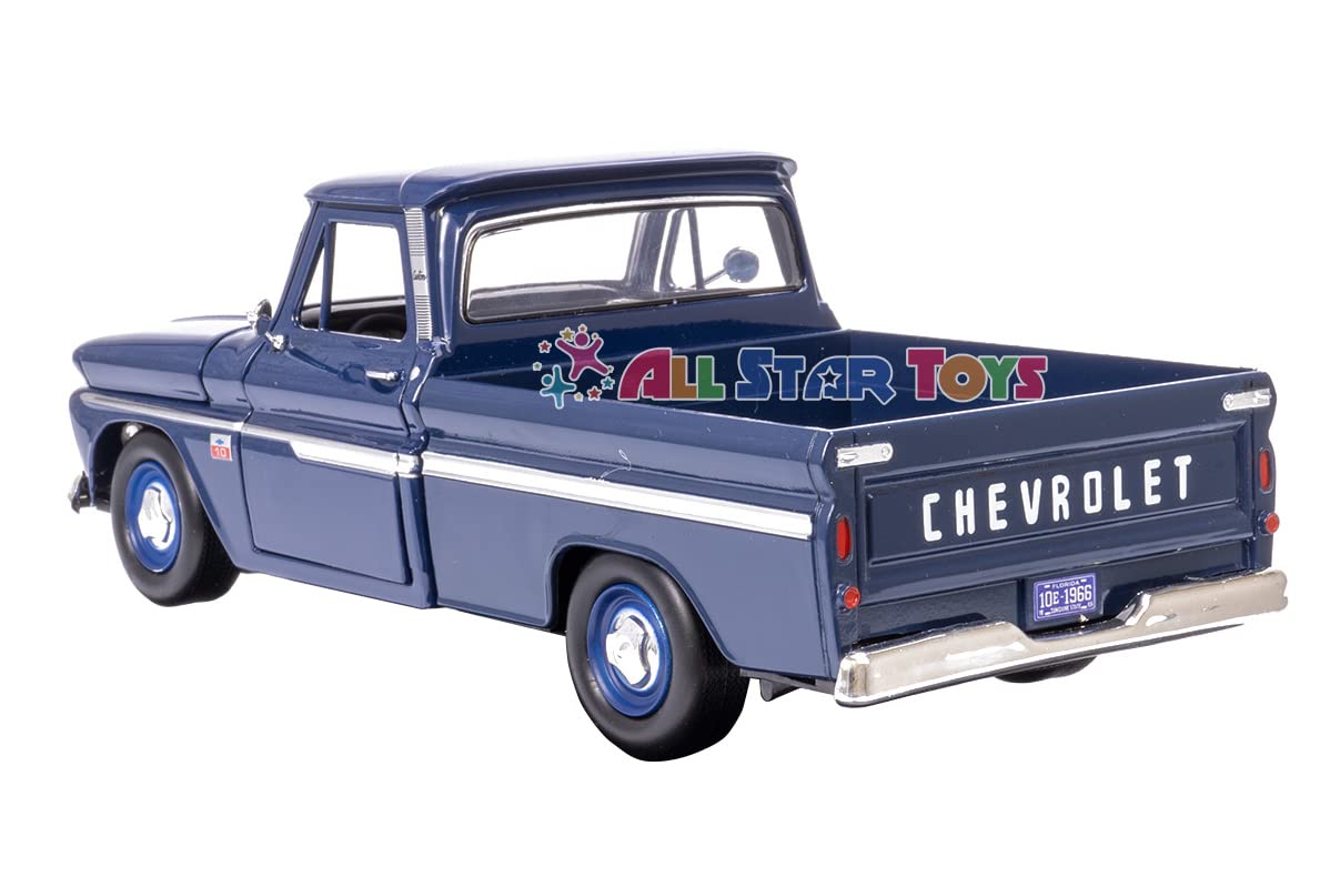Motor Max 1966 Chevy C10 Fleetside Pickup Truck, Dark Blue - Motormax 73355 - 1/24 Scale Diecast Model Toy Car