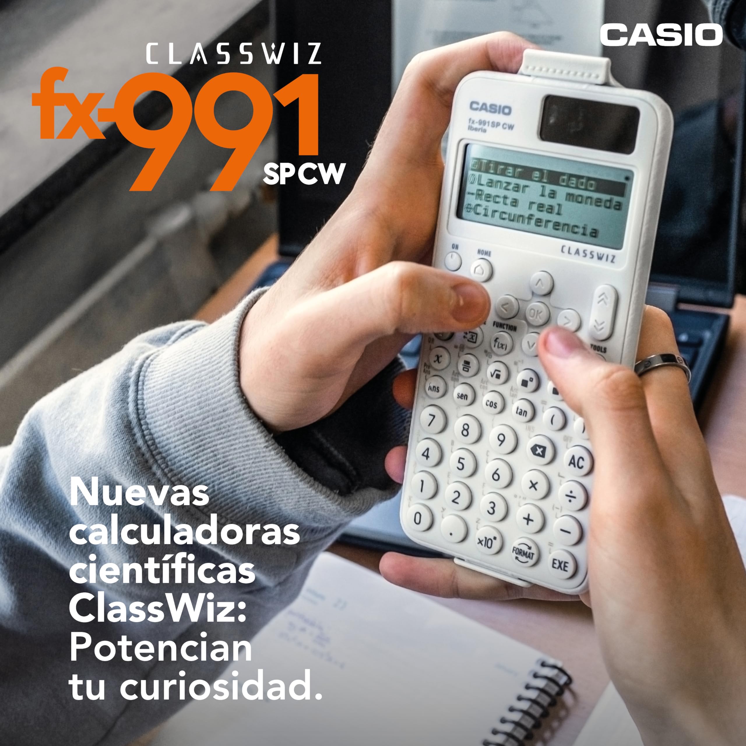 Casio FX-991SP CW – Scientific Calculator, Recommended for Spanish and Portuguese Curriculum, 5 Languages, More Than 560 Functions, Solar, White