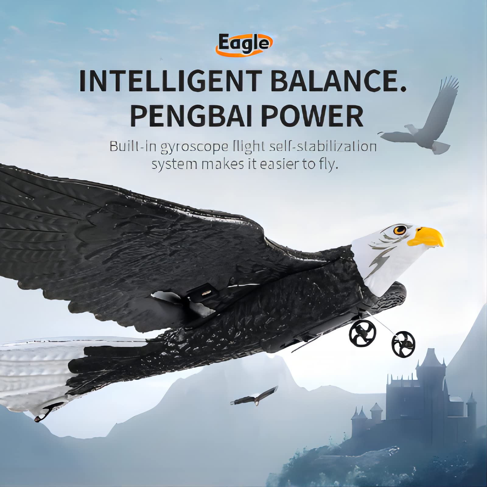 deAO RC Plane,Remote Control Eagle Plane Aircraft Helicopter-Like A Real Eagle,Easy to Fly for Beginners Kids-Great Remote Control Flying Toy