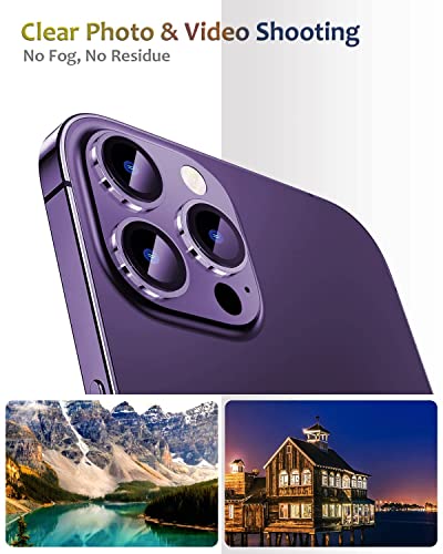 Tamoria Metal Camera Lens Protector Compatible for iPhone 14 Pro Max Tempered Glass Camera Cover Support LIDAR Scanner, Anti-Explosion for iPhone 14 Pro 6.1"/ iPhone 14 Pro Max Purple