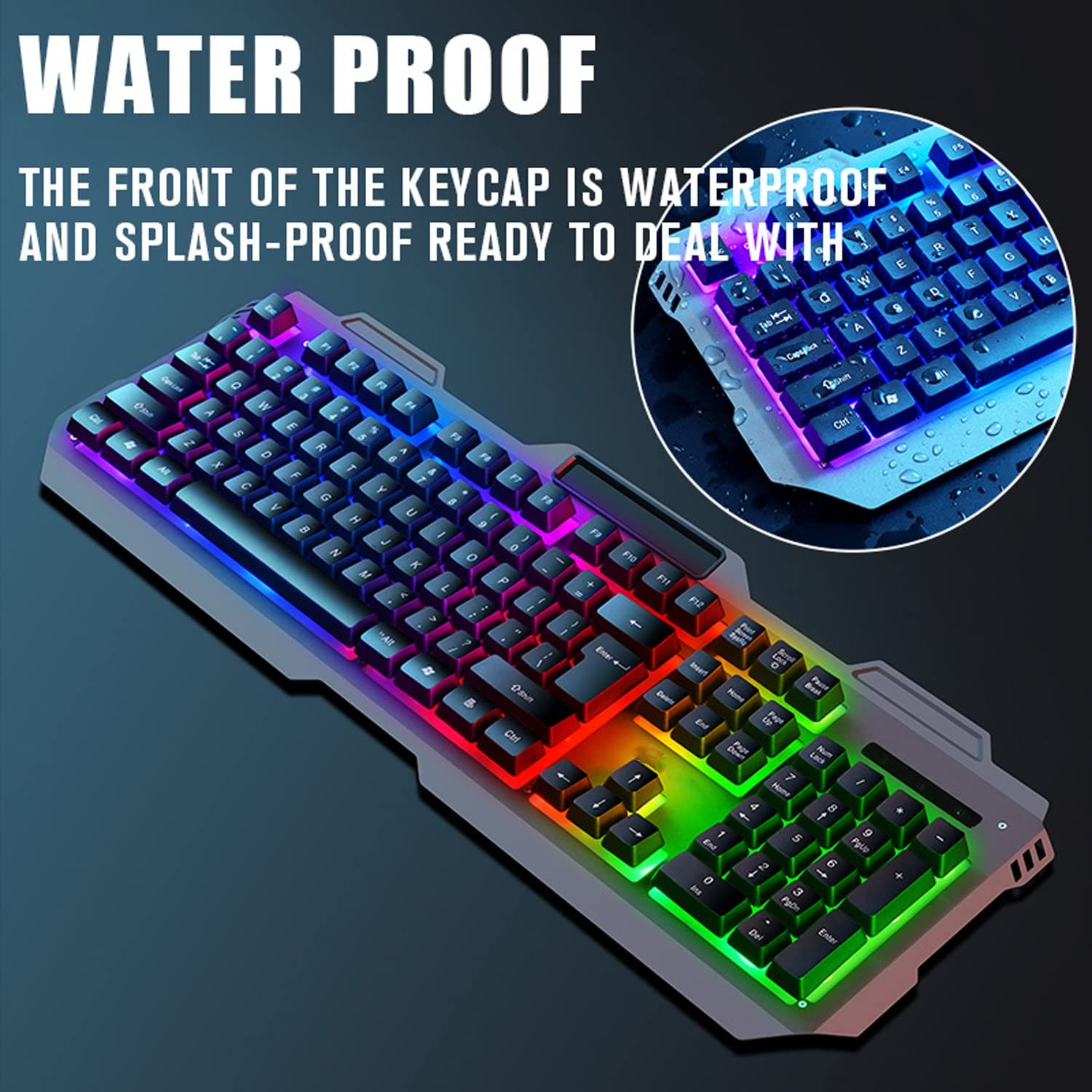 EXHNLE Gaming Keyboard and Mouse Combo, Wired Mechanical Gaming Keyboard, USB Wired Backlit Keyboard, for Laptop PC Computer Game and Work