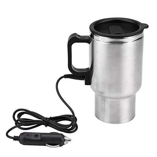 Electric Water Kettle, 12V 450ml Electric Incar Stainless Steel Travel Heating Cup Coffee Tea Car Cup Mug