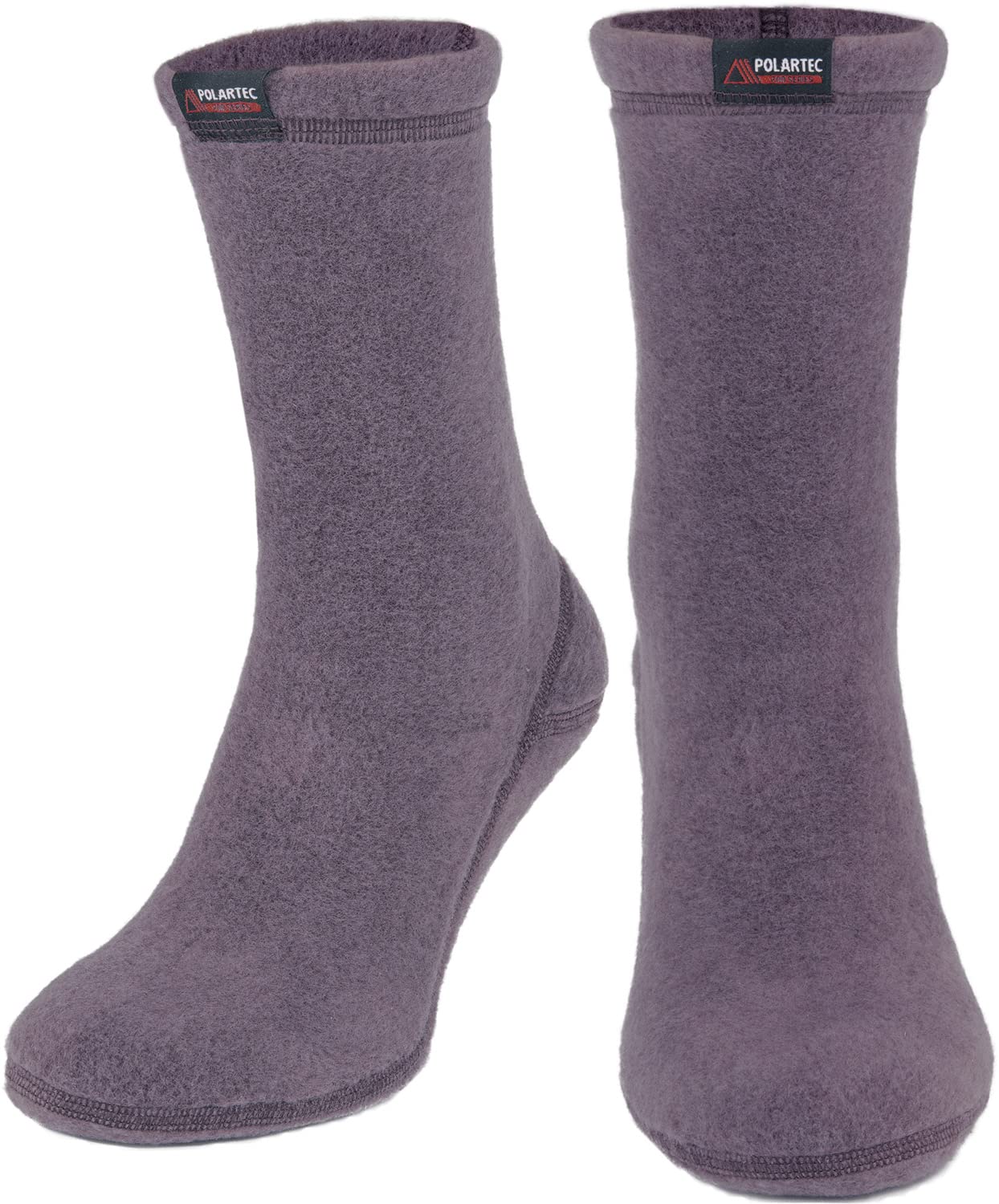 CheshKit Comfortable Insulated Boot Liner Socks - Outdoor Military - Polartec Fleece Winter Socks (1 Pair Pack, Large, Dark Grape)