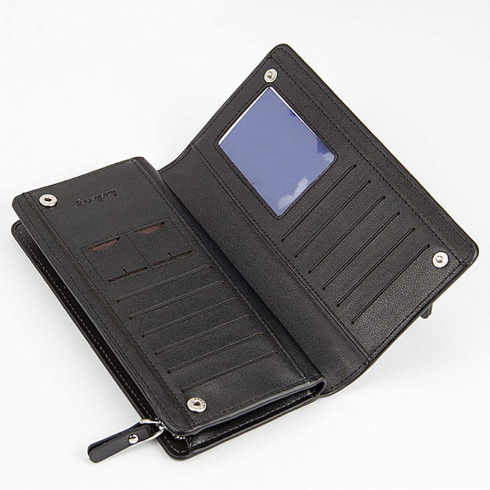 Rswsp Minimalist Leather Bifold Wallet for Men Business Casual Card Cases Large Storage Capacity，KF010BL