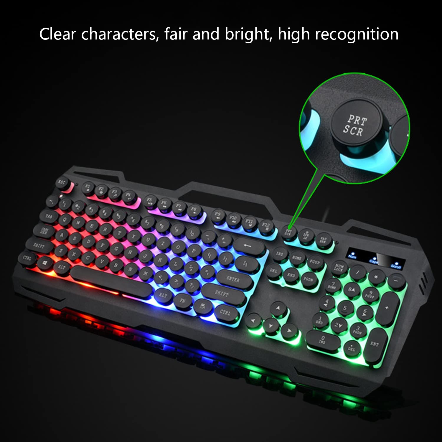 EXHNLE Gaming Keyboard and Mouse Combo, Wired RGB Backlit Gaming Keyboard, USB Wired Backlit Keyboard, for Laptop PC Computer Game and Work (Color : Black)