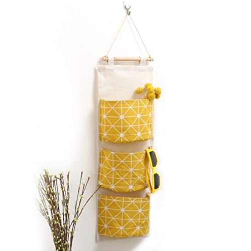 Muellery Hanging Storages on Wall Mounted Organizer Over the Door Pockets Storages Yellow TPAF117674