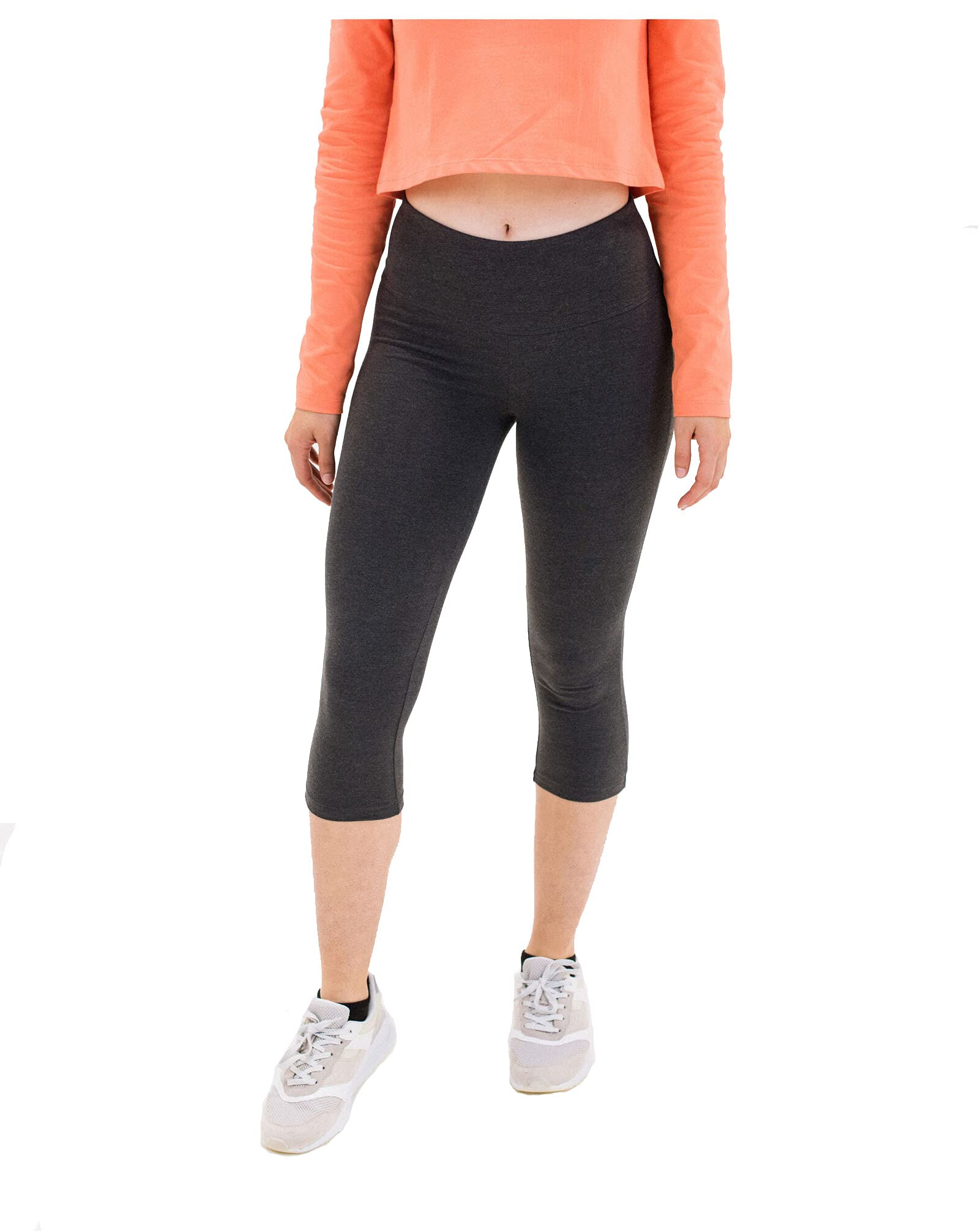 Spalding Women's Yoga Crop, Charcoal Heather, X-Large