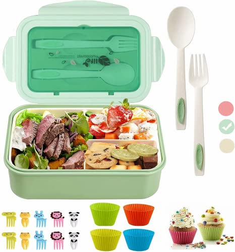 MUJUZE Bento Lunch Box for Adults, Bento Box Adult Lunch Box, Leak-Proof Bento Box, Microwable Bento Boxes, Containers for Lunch Food-Safe Materials and BPA-Free