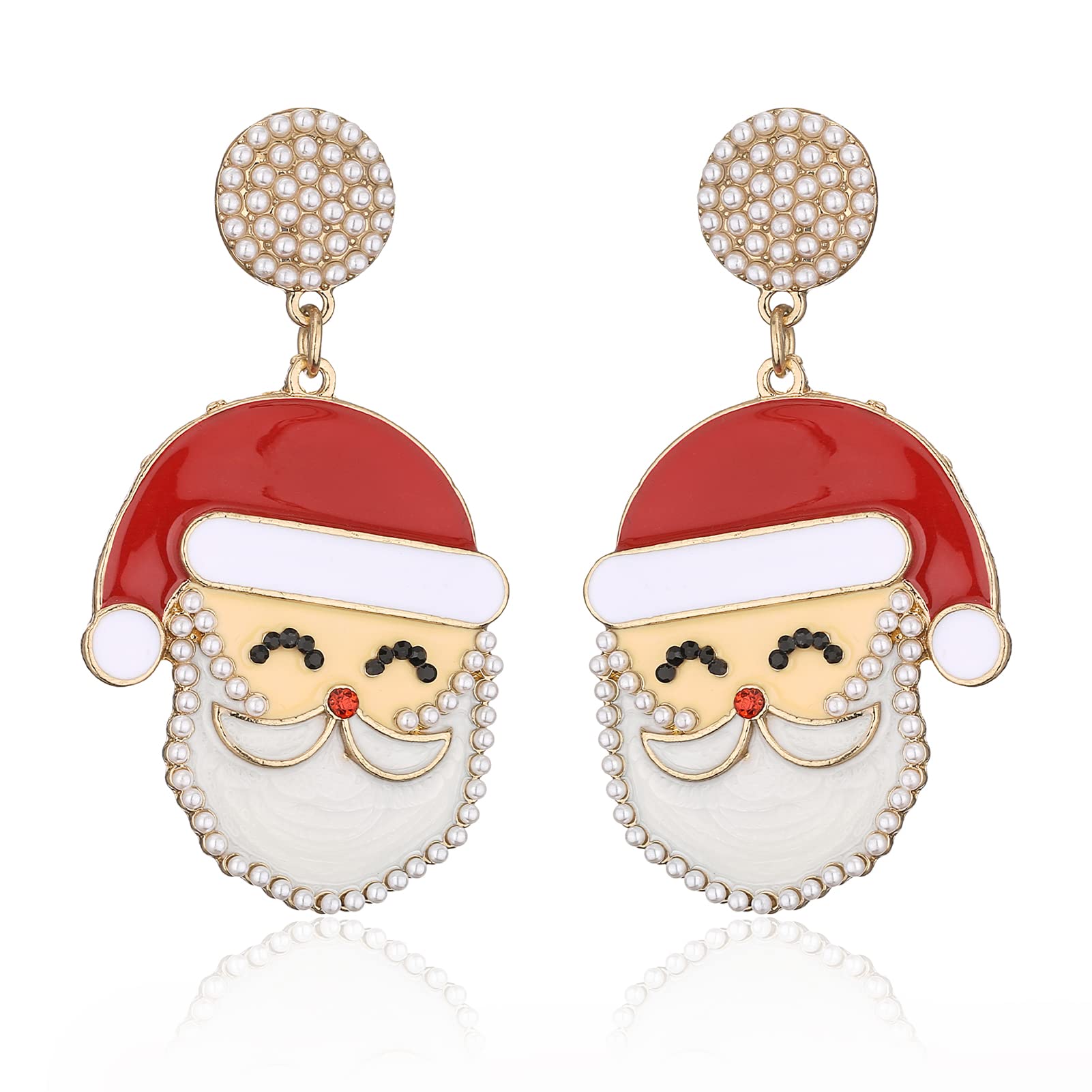 Christmas Earrings for Women Christmas Stud Earrings Hypoallergenic Christmas Tree Snowman Candy Rhinestone Drop Dangle Earrings Festive Jewelry Handmade Christmas Gifts