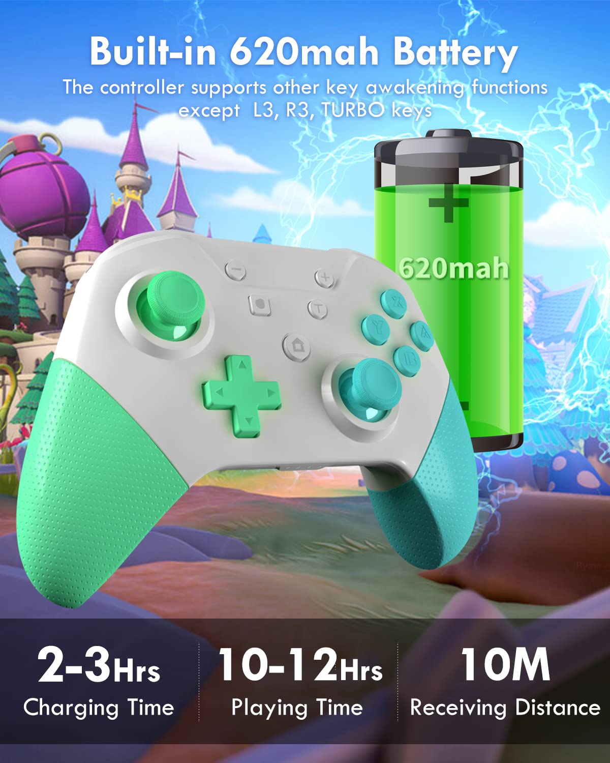 OLCLSS Switch Controller, Wireless Switch Pro Controller for Nintendo Switch/Switch Lite, Supports Gyro Axis, Turbo, NFC Amibo Function and Dual Vibration