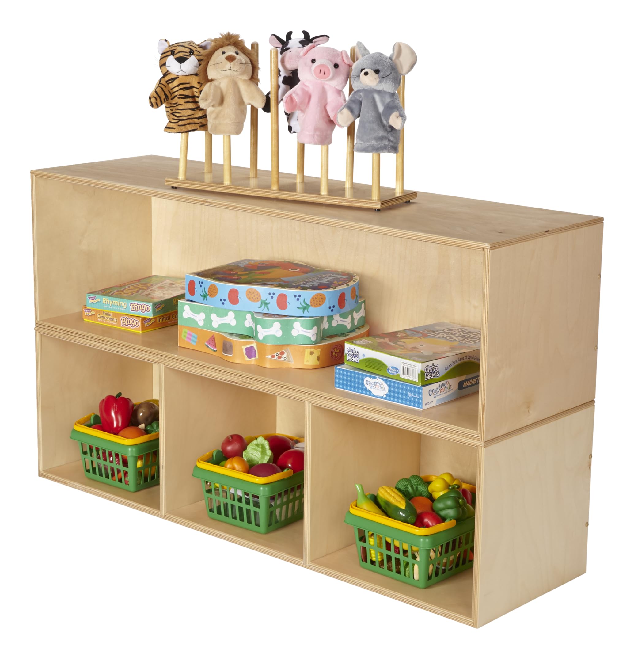 Childcraft Stacker Compartment Storage, Open Shelf, 47-3/4 x 14-1/4 x 13-3/4 Inches