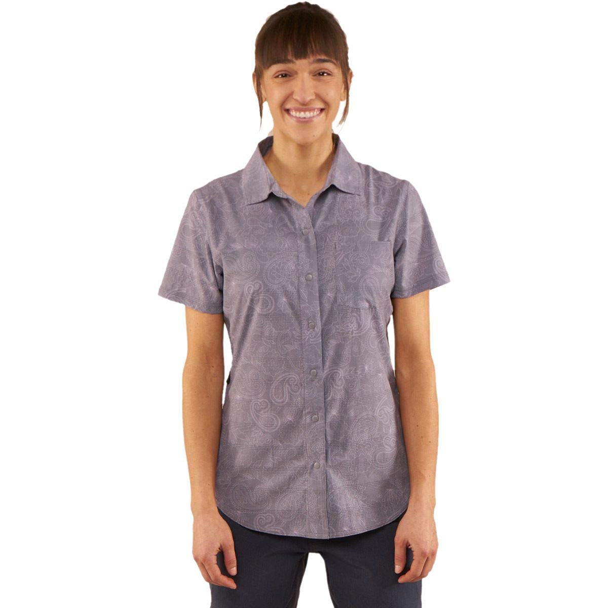 Club Ride Apparel Women's Camas Cactus Jersey - Short Sleeve Cycling Jersey - Steel Print - Large