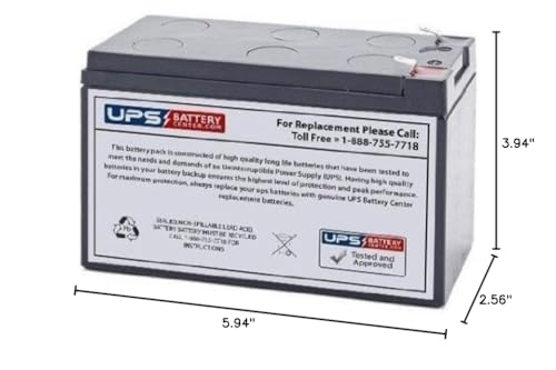 UPSBatteryCenter 12V 7.2Ah F2 Compatible Replacement Battery for Yuasa NPW36-12