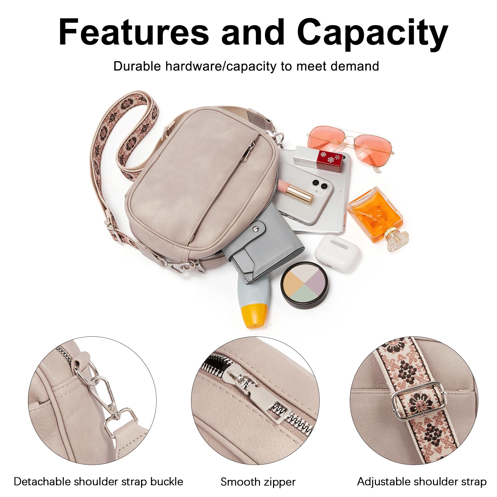 CLUCI Crossbody Bags for Women Trendy, Vegan Leather Shoulder Handbags,Purses for Women with Adjustable Wide Strap