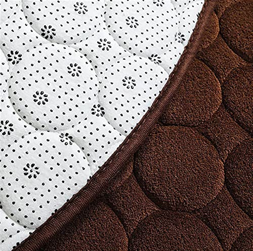 Icegrey Round Area Rug Memory Foam Decor Carpet for Bedroom Large Living Room Circle Rugs Kitchen Runner Mat Non Slip Indoor Outdoor Doormat, Light Brown, 40"