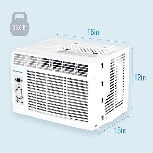 Keystone 5,000 BTU Window Mounted Air Conditioner & Dehumidifier with Smart Remote Control - Quiet Window AC Unit for Apartment, Living Room, Bathroom & Small Rooms up to 150 Sq.Ft.