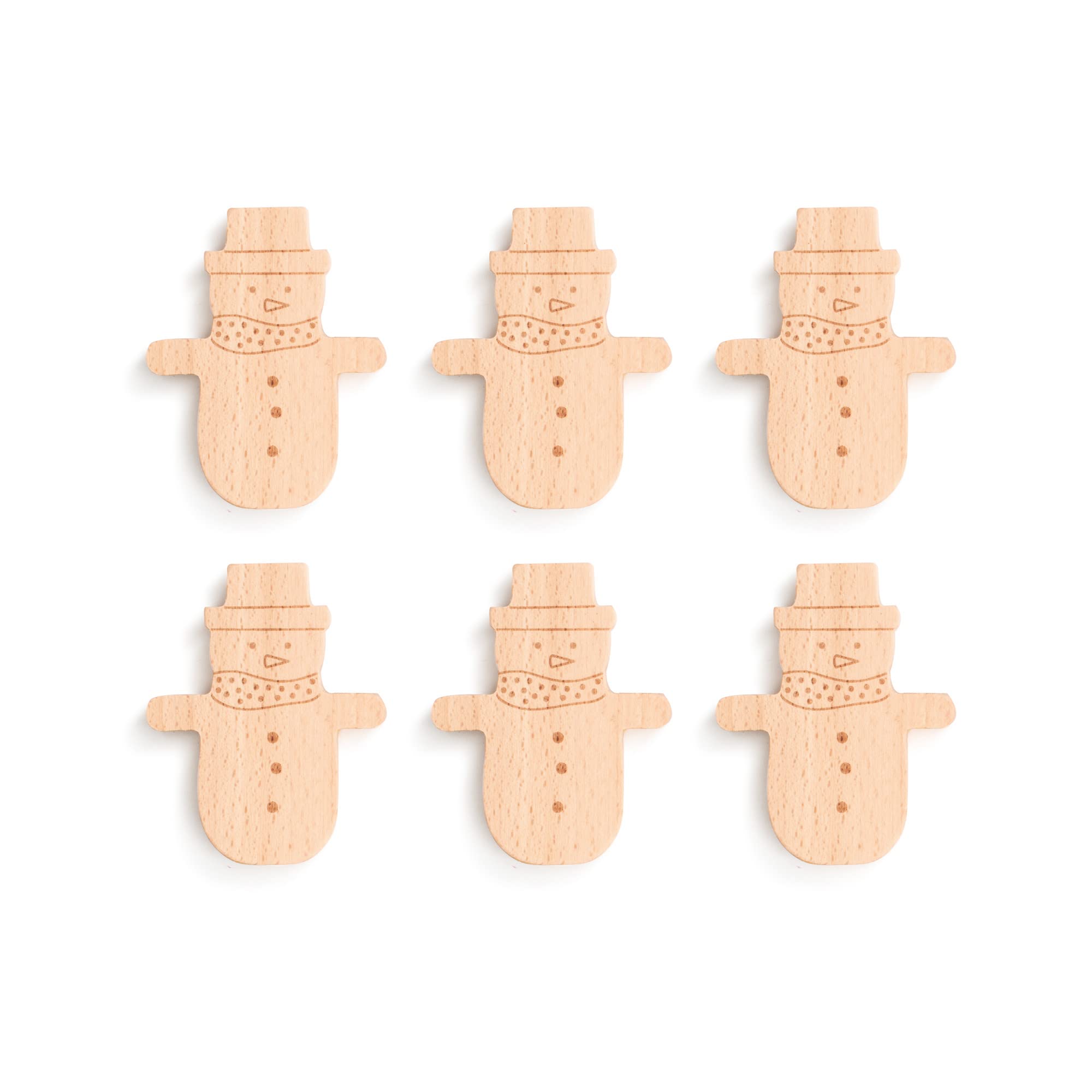 DEMDACO Season to Be Stacking Natural Brown 3 Inch Wood Snowman Christmas Activity Balance Game