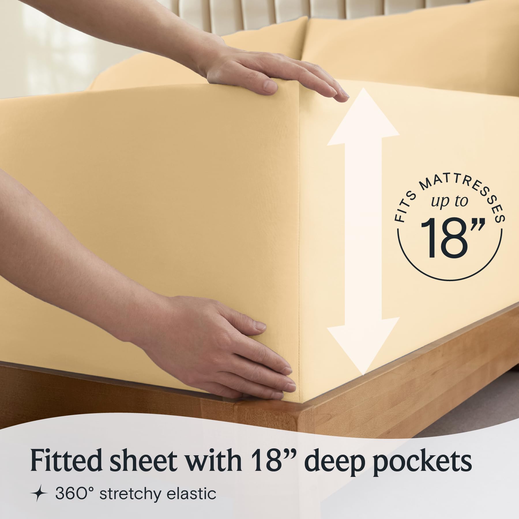 LuxClub Twin XL Sheets - Soft Twin Bed Sheets for Boys and Girls, 4 PC Deep Pockets 18" Eco Friendly Wrinkle Free Kids Fitted Sheets Machine Washable Hotel Bedding Silky Soft - Yellow Twin XL