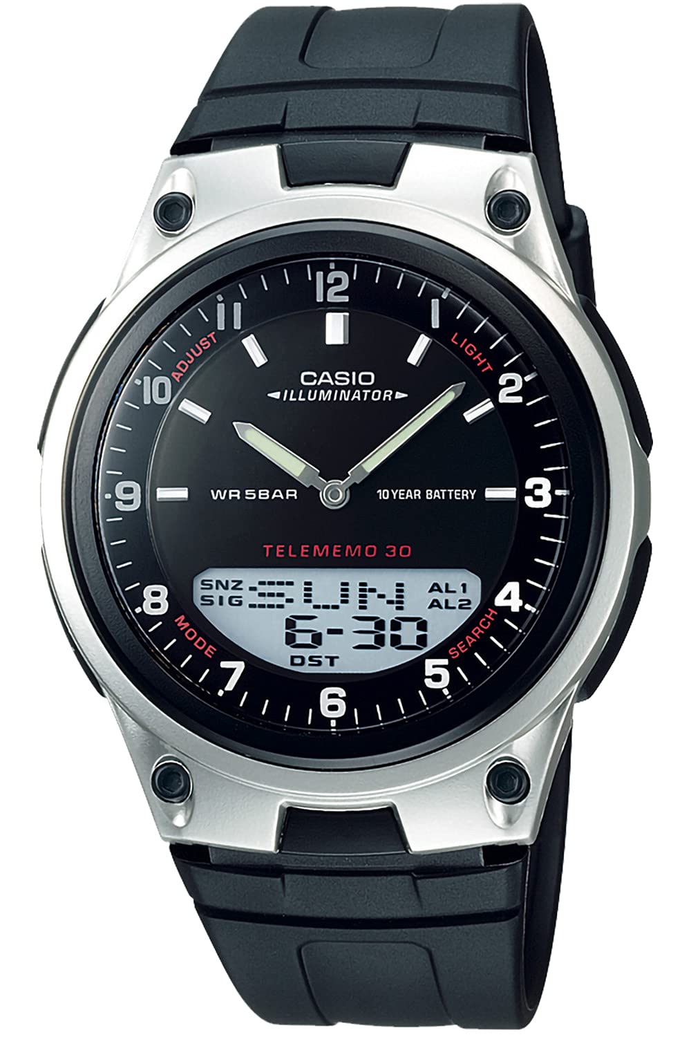 Casio Watch, Casio Collection, Digital Ana-Combi, Black (5 ATM water resistant), 1個, Newest model