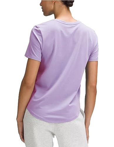 Lulucheri Women's Workout T-Shirt Short Sleeve Lightweight Crew Neck Shirts Yoga Running Exercise Athletic Tee Top (Medium, Spring Lilac)