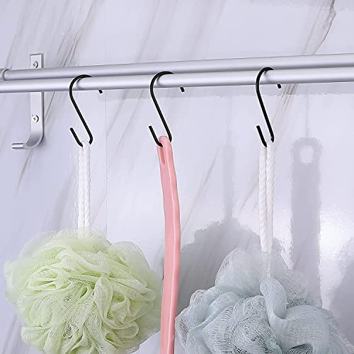 Liphontcta ALTKOL S Hooks for Hanging, 15-Pack S Shaped Hook Heavy Duty Hanging Hooks for Pots, Pans, Plants, Bags, Cups, Clothes, 2.4 Inch Metal (Black)