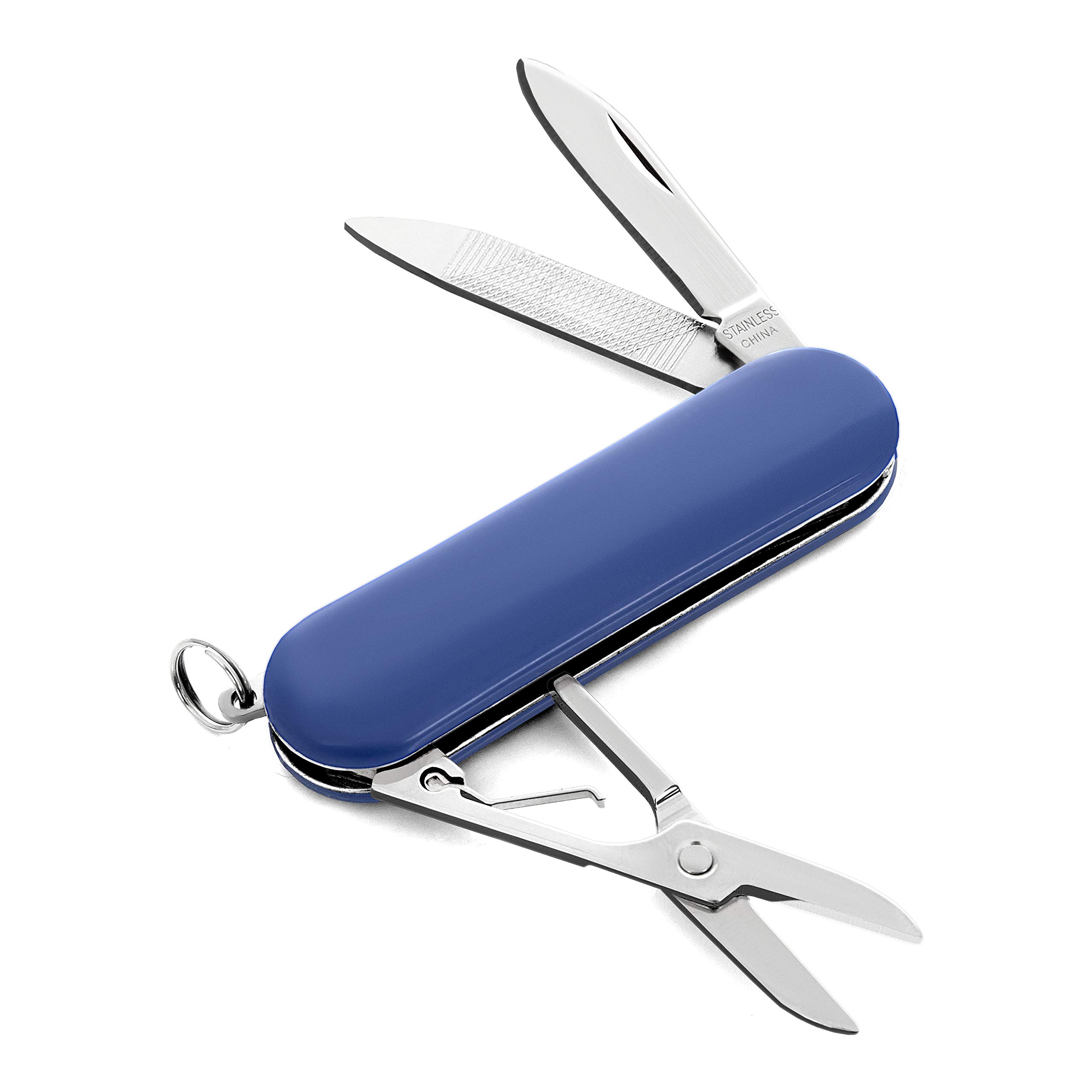 MAXAM Multi-Function Army Knife - Blue Mini Multi-Tool, Pocket Knife with Scissors